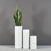 China Custom Fiberglass Flower Planter Round Square Rectangular Vase Pot for Garden Indoor Outdoor for sale