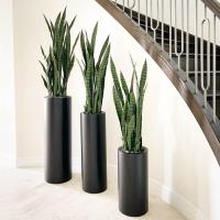 China Custom Fiberglass Flower Planter Round Square Rectangular Vase Pot for Garden Indoor Outdoor for sale