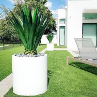 China Custom Fiberglass Flower Planter Round Square Rectangular Vase Pot for Garden Indoor Outdoor for sale