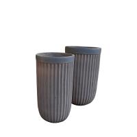China Quangui Fiber Clay Planter Frost Resistant Round D360xH590 Durable Outdoor Garden Pot for sale