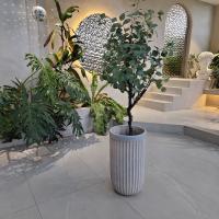 China Fiber Clay Planter D360xH590 Durable Frost Resistant Outdoor Indoor Plant Pot Custom Color for sale
