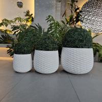 China Modern Fiber Cement Planter Frost Resistant Round D500mm H400mm for Plants for sale