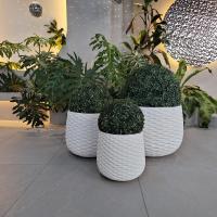 China Modern Fiber Cement Planter Frost Resistant Round D500mm H400mm for Plants for sale