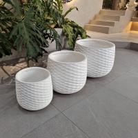 China Modern Fiber Cement Planter Frost Resistant Round D500mm H400mm for Plants for sale