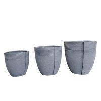 China Fiber Clay Planter Round 450mm Diameter Cement Reinforced for Indoor Outdoor Garden for sale