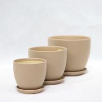 China QUANGUI QG-CM021 Small Ceramic Pots for Indoor Plants with Drainage Holes 4 Inch Round Glazed Flower Pot for sale