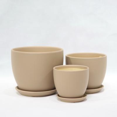 China QUANGUI QG-CM021 Small Ceramic Pots for Indoor Plants with Drainage Holes 4 Inch Round Glazed Flower Pot for sale