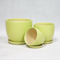 China QUANGUI QG-CM021 Small Ceramic Planter Pot Round Glossy Custom Color Indoor for sale