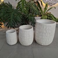 China Modern Reinforced Clay Planter Textured Surface For Minimalist Style for sale