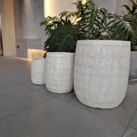 China Modern Reinforced Clay Planter Textured Surface For Minimalist Style for sale