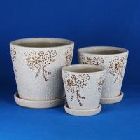 China Customized Ceramic Pots Waterproof Fireproof Small Round Planters for Indoor Use for sale