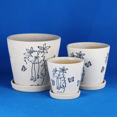 China Small Glazed Ceramic Pots for Indoor Plants Waterproof Fireproof Custom Color for sale