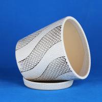 China Glossy Ceramic Plant Pots with Drainage Holes 4 Inch Small Round Handmade Clay for sale