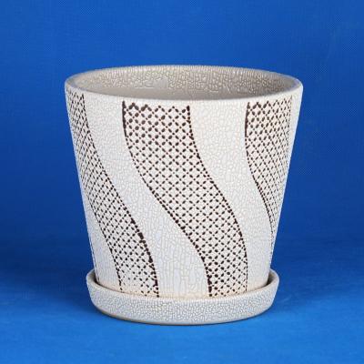 China Glossy Ceramic Plant Pots with Drainage Holes 4 Inch Small Round Handmade Clay for sale