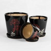 China Small Handcrafted Ceramic Containers for Indoor Decoration and Display for sale