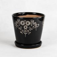China QUANGUI Ceramic Pots Round 4 Inch Indoor Planters with Drainage Holes Glossy Finish for sale