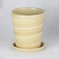 China QUANGUI Small Glazed Ceramic Flower Pot with Drainage Waterproof Fireproof for sale