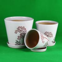 China Custom Ceramic Round Plant Pots with Drainage Holes for Indoor Use 20 Sets for sale