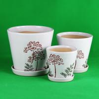 China Custom Ceramic Round Plant Pots with Drainage Holes for Indoor Use 20 Sets for sale
