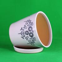 China QUANGUI Glazed Ceramic Flower Pot Indoor Planter Waterproof Fireproof Round 6 Inch for sale