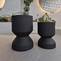 China Fiber Clay Planter with Drainage Holes Durable Lightweight Round 360mm 505mm for sale
