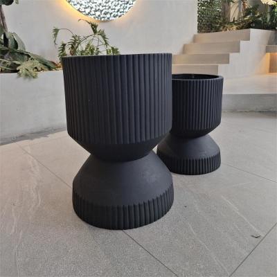 China Fiber Clay Planter with Drainage Holes Durable Lightweight Round 360mm 505mm for sale
