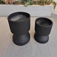 China Fiber Clay Planter with Drainage Holes Durable Lightweight Round 360mm 505mm for sale
