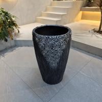 China Fiber Cement Pot 5-6 Years Outdoor Life Weather Resistant Fiber Clay Planter for sale