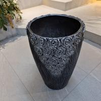 China Fiber Cement Pot 5-6 Years Outdoor Life Weather Resistant Fiber Clay Planter for sale