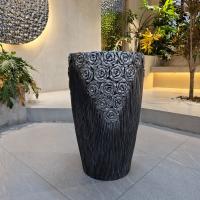 China Fiber Cement Pot 5-6 Years Outdoor Life Weather Resistant Fiber Clay Planter for sale