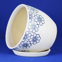 China Customized Round Ceramic Pots with Drainage Glossy Finish Indoor Planter Small Size Single for sale