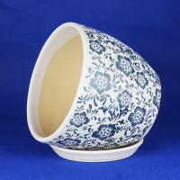 China Customized Round Ceramic Pots with Drainage Glossy Finish Indoor Planter Small Size Single for sale