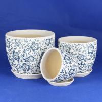 China Customized Round Ceramic Pots with Drainage Glossy Finish Indoor Planter Small Size Single for sale