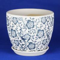 China Customized Round Ceramic Pots with Drainage Glossy Finish Indoor Planter Small Size Single for sale