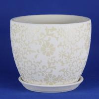 China Customized Round Ceramic Pots with Drainage Glossy Finish Indoor Planter Small Size Single for sale