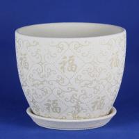 China Customized Round Ceramic Pots with Drainage Glossy Finish Indoor Planter Small Size Single for sale