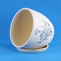 China Customized Round Ceramic Pots with Drainage Glossy Finish Indoor Planter Small Size Single for sale
