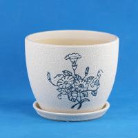 China Customized Round Ceramic Pots with Drainage Glossy Finish Indoor Planter Small Size Single for sale
