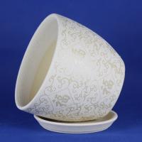 China Customized Round Ceramic Pots with Drainage Glossy Finish Indoor Planter Small Size Single for sale
