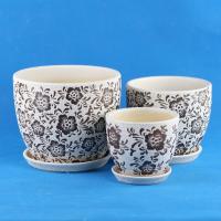 China Customized Round Ceramic Pots with Drainage Glossy Finish Indoor Planter Small Size Single for sale