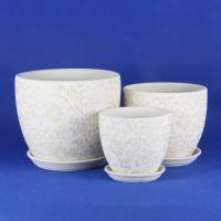 China Customized Round Ceramic Pots with Drainage Glossy Finish Indoor Planter Small Size Single for sale