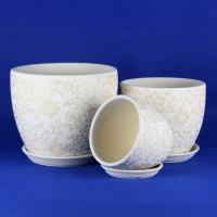 China Customized Round Ceramic Pots with Drainage Glossy Finish Indoor Planter Small Size Single for sale