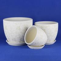 China Customized Round Ceramic Pots with Drainage Glossy Finish Indoor Planter Small Size Single for sale