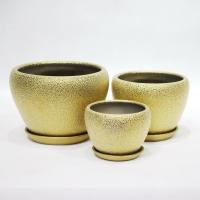 China QUANGUI QG-CM021 Glossy Ceramic Pot Small Round Planter for Indoor Outdoor Use for sale