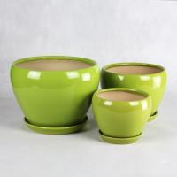 China QUANGUI QG-CM021 Glossy Ceramic Pot Small Round Planter for Indoor Outdoor Use for sale
