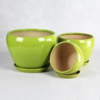 China QUANGUI QG-CM021 Glossy Ceramic Pot Small Round Planter for Indoor Outdoor Use for sale