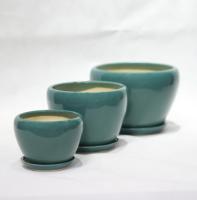 China QUANGUI QG-CM021 Glossy Ceramic Pot Small Round Planter for Indoor Outdoor Use for sale