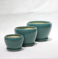 China QUANGUI QG-CM021 Glossy Ceramic Pot Small Round Planter for Indoor Outdoor Use for sale