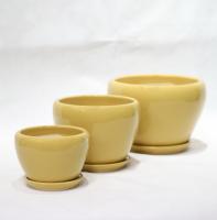 China QUANGUI QG-CM021 Glossy Ceramic Pot Small Round Planter for Indoor Outdoor Use for sale