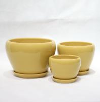 China QUANGUI QG-CM021 Glossy Ceramic Pot Small Round Planter for Indoor Outdoor Use for sale